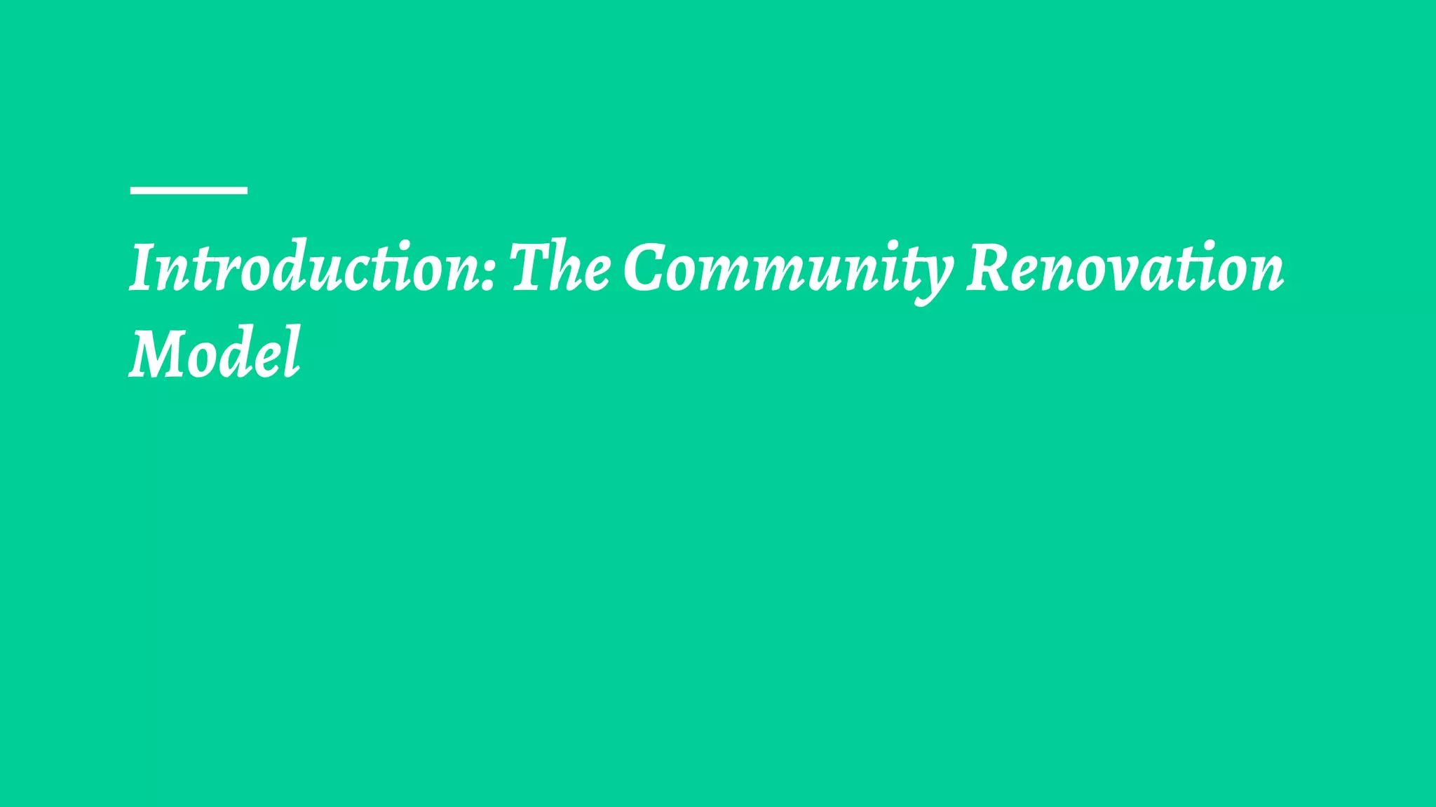 Community Strategy Roadmap: How to Create a Community Strategy with the Community Renovation ...