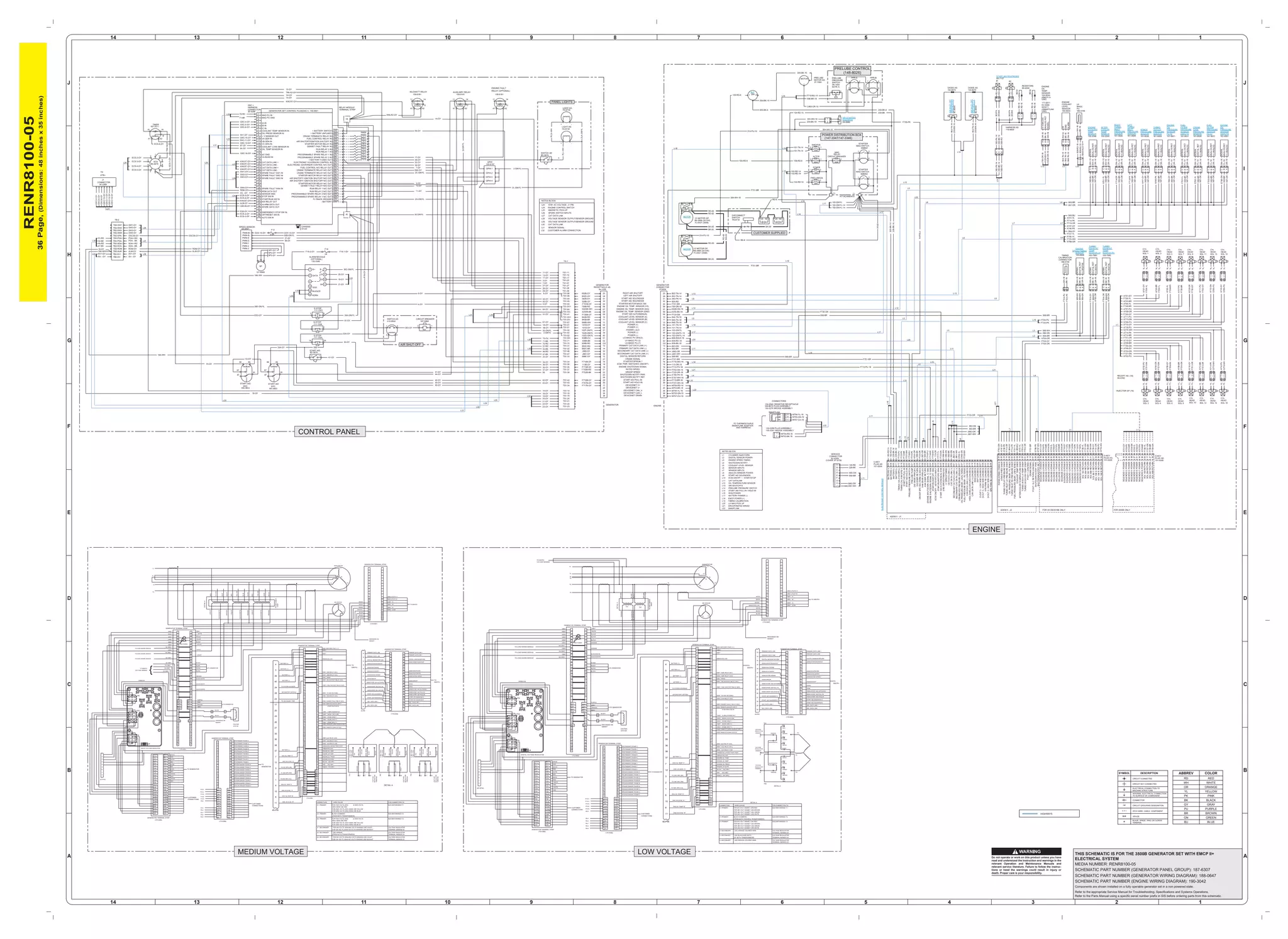 PLANO ELECTRICO 3500B CATERPILLAR N°.Renr81000001 | PDF