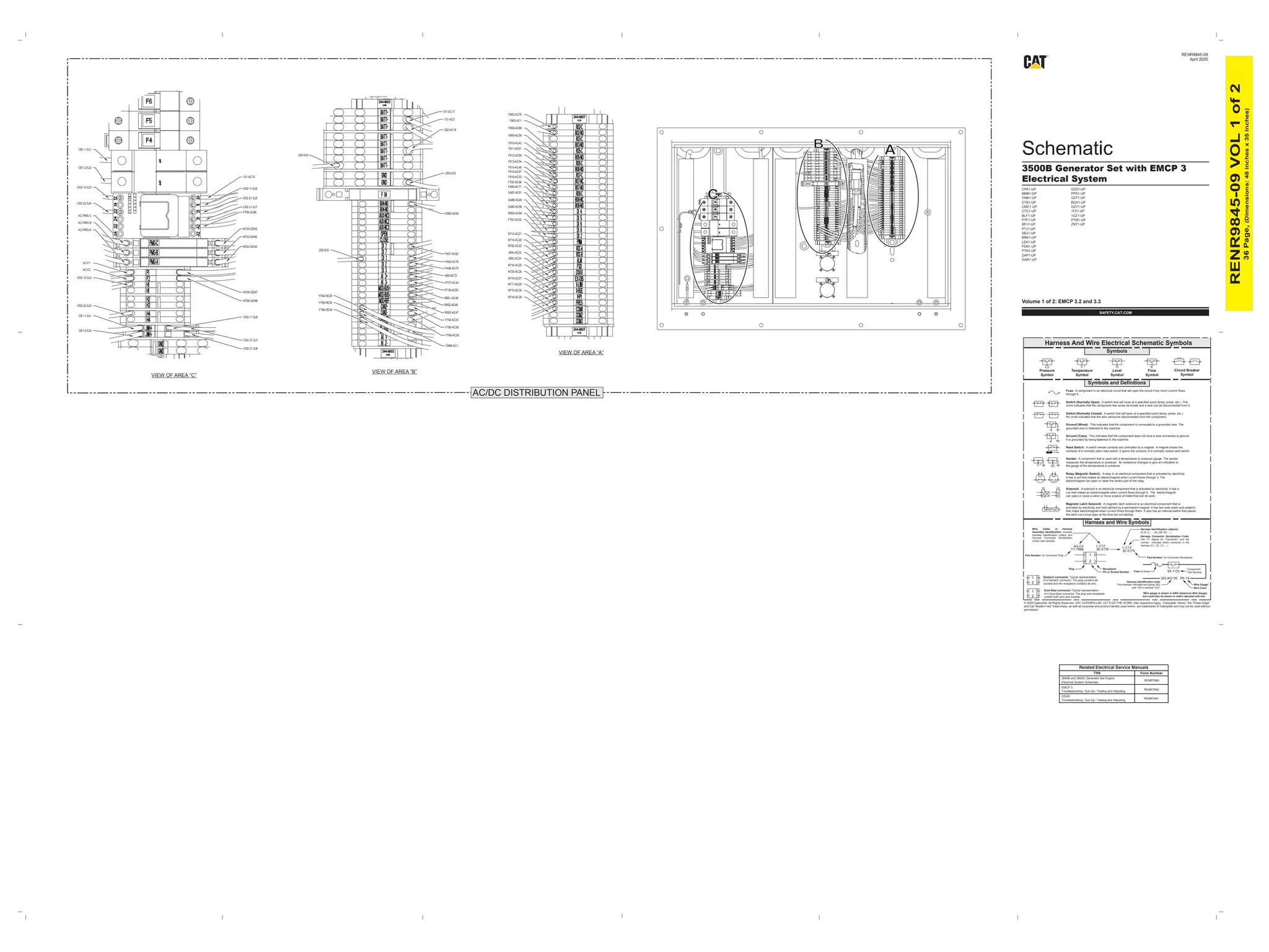 PLANO ELECTRICO CAT GENSET 3500B Renr98450001 | PDF | Automotive