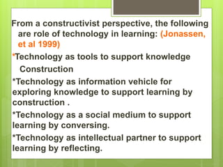 Lesson 3; The Roles of Educational Technology in learning | PPT