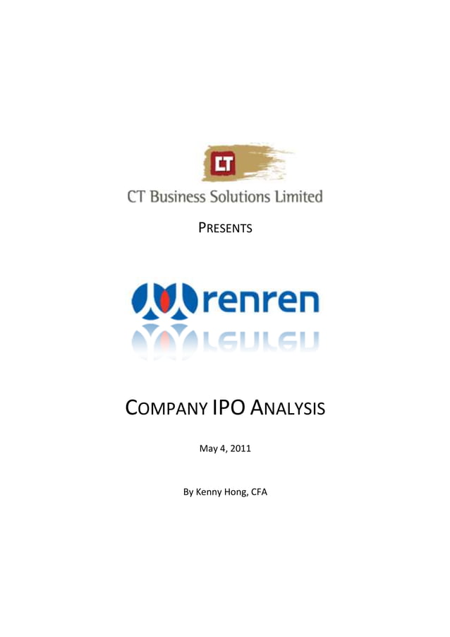 Ren Ren Company Ipo Analysis | PDF