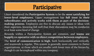 Rensis Likert (The Four Management System) | PDF