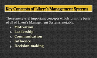 Rensis Likert (The Four Management System) | PDF