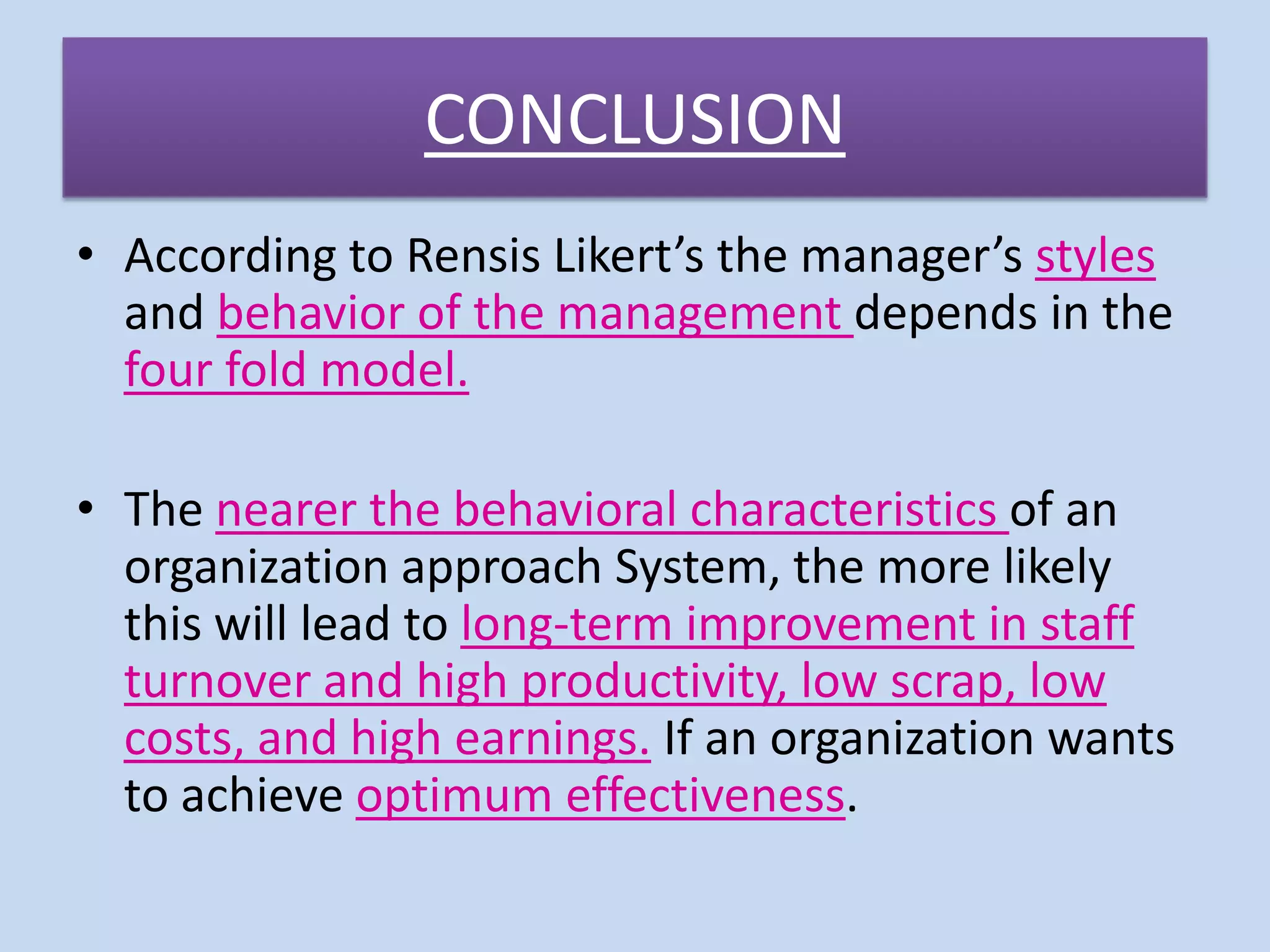 Rensis likerts management ppt | PPTX
