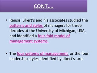 Rensis likerts management ppt | PPTX