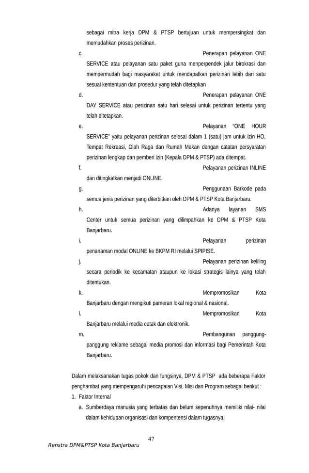 Renstra revisi dpmptsp | PDF