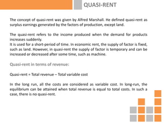 Modern theory of Rent and Quasi-rent | PDF