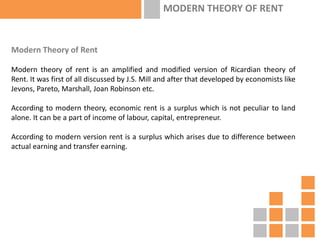 Modern theory of Rent and Quasi-rent | PDF