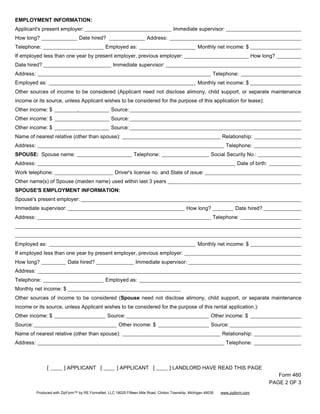 Rental application | PDF