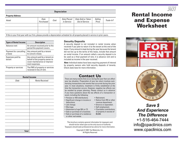 Rental income and_expense_worksheet_2021 | PPT