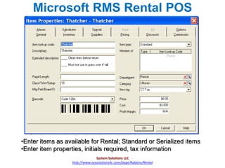 Rental POS - Microsoft RMS | PPTX