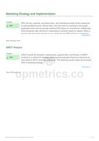 Rental property business plan example | PDF