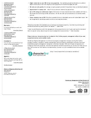 Fort Collins Property Management - Henderson Management & Real Estate LLC