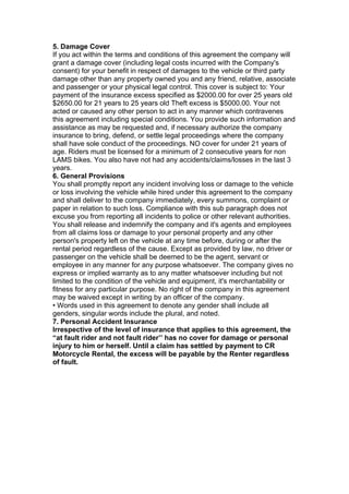 Rental Terms & Conditions | PDF