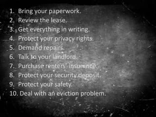 10 Renting Tips for Tenants | PPTX