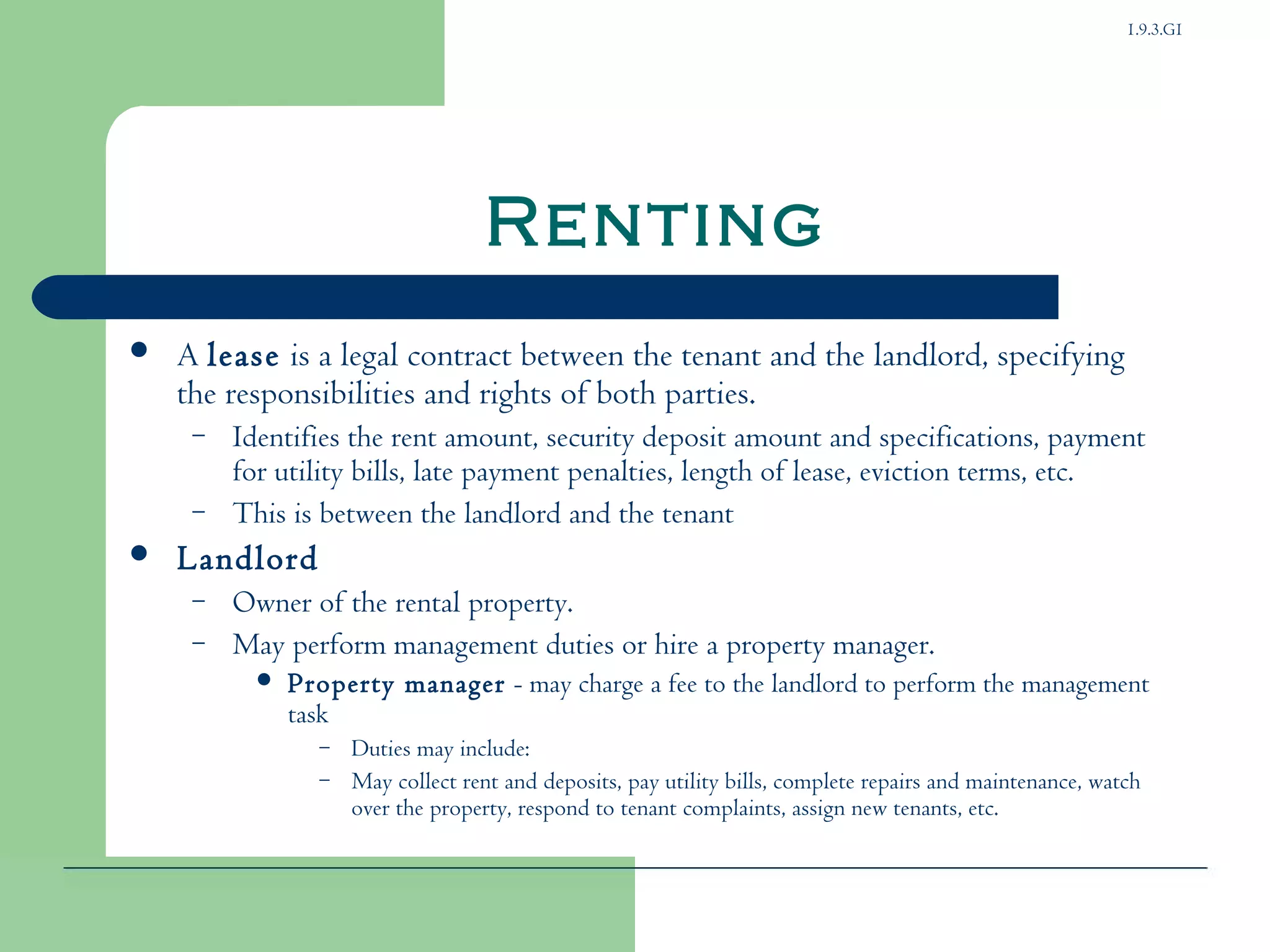 Renting v/s owning ppt | PPT