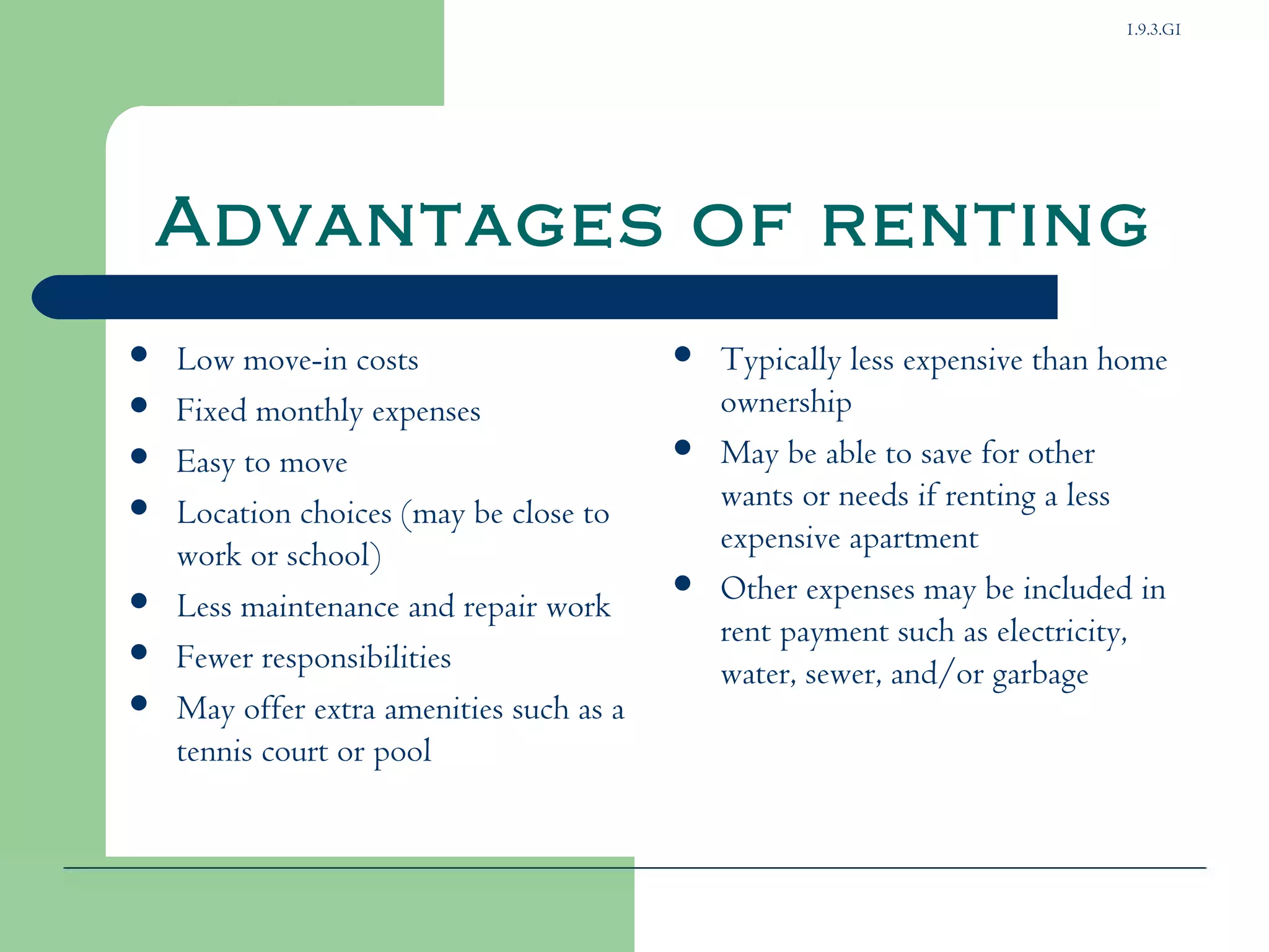 Renting v/s owning ppt | PPT