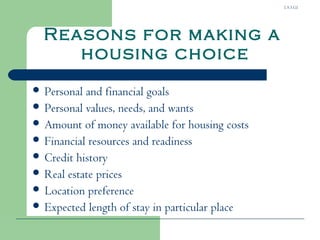 Renting v/s owning ppt | PPT