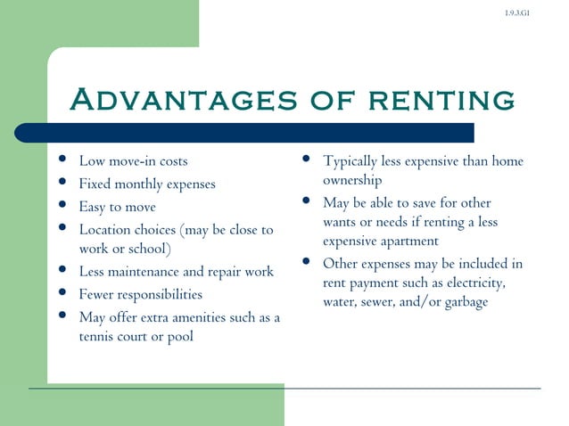 Renting v/s owning ppt | PPT