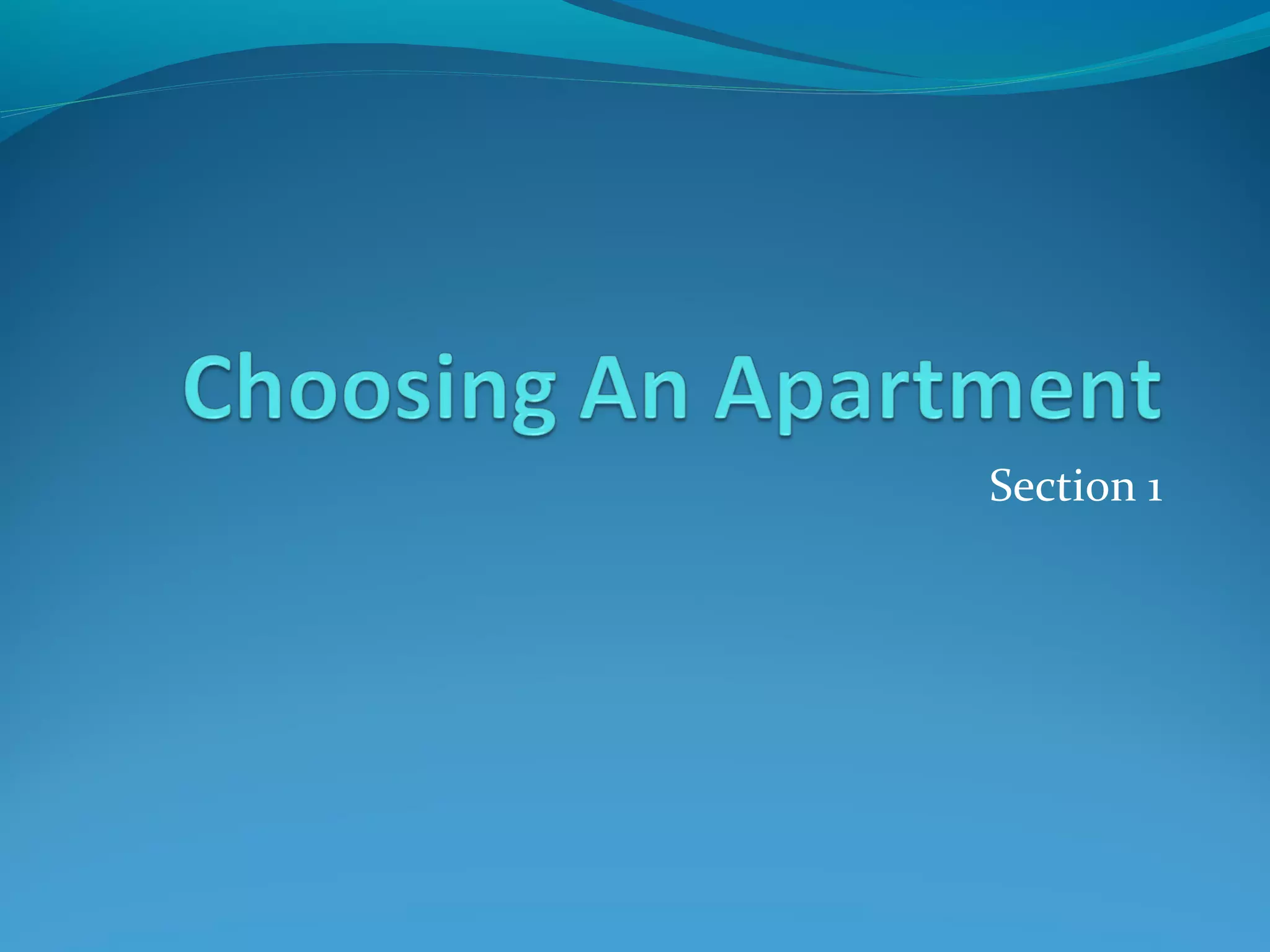 Renting your first apartment | PPT