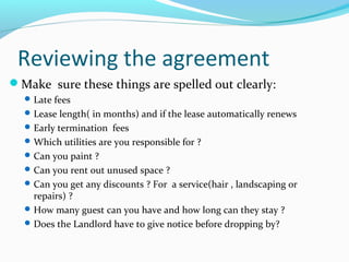 Renting your first apartment | PPT