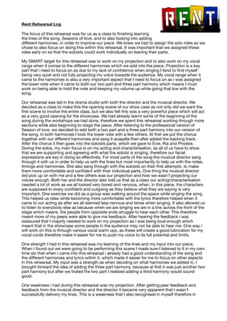 Rent Rehearsal Log.pdf | Musicals | Genres