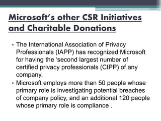 Social Responsibilities of Microsoft Company | PPTX