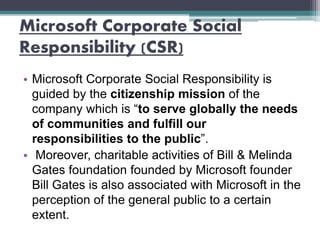 Social Responsibilities of Microsoft Company | PPTX