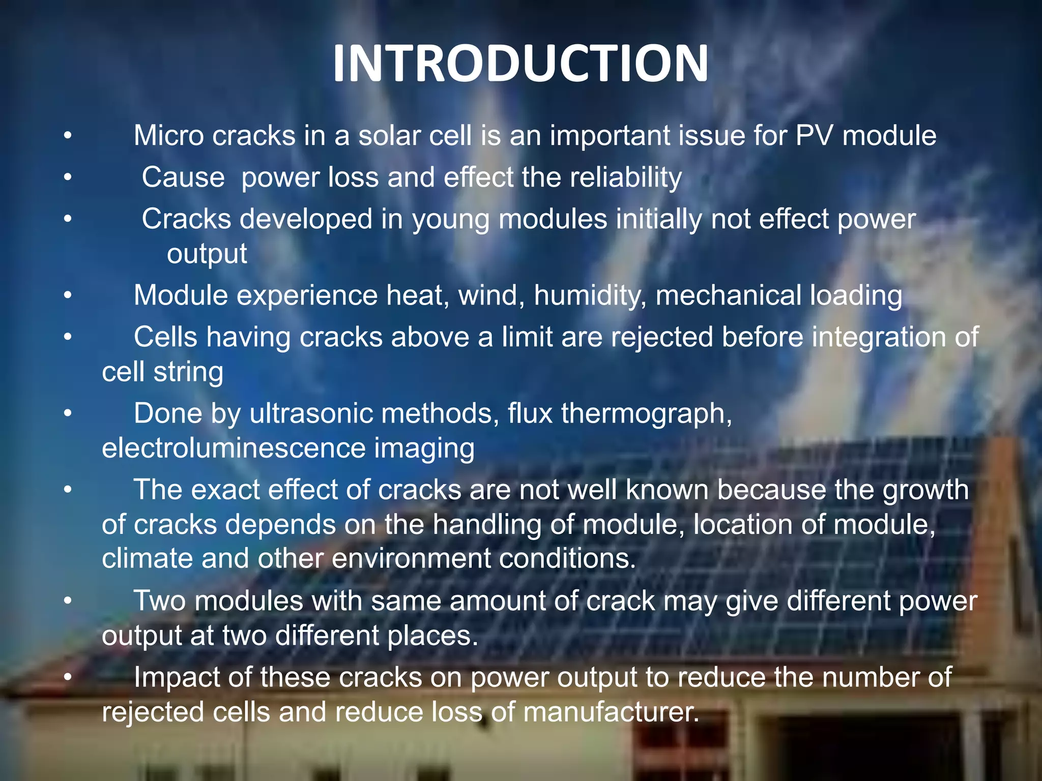 MICROCRACKS IN PV MODULE ppt | PPTX