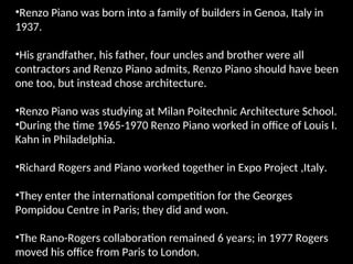 Renzo-piano famous architect submitted by sarma .ppt