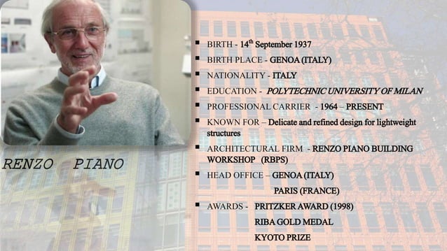 Renzo Piano Presentation | PPTX