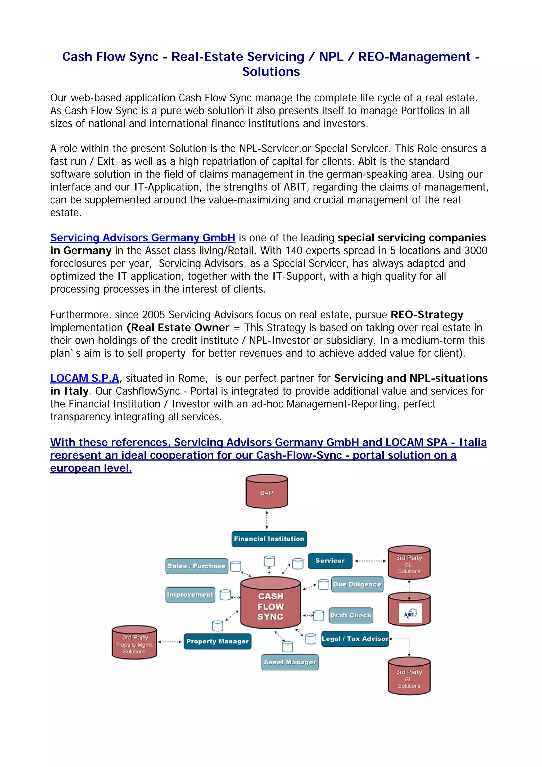 Reo management, re-npl and servicing - an international solution ...