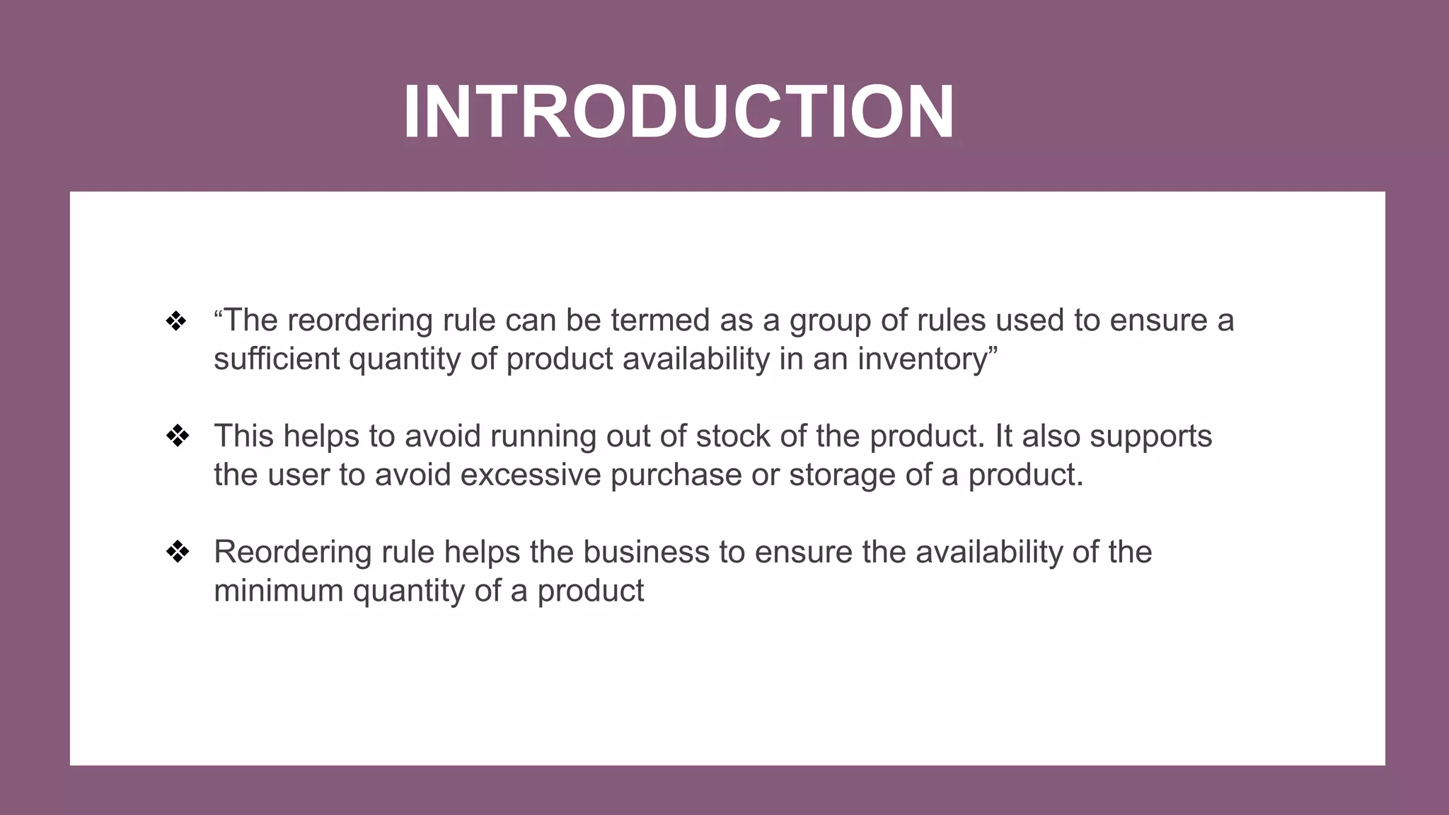 Reordering Rules In Odoo 14 | PPT