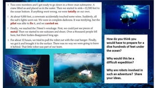 Readng Explorers book 1 Unit ! Lesson 1 The Titanic | PPT