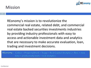 SIIA Previews: REonomy | PDF | Stocks and Bonds | Personal Investing