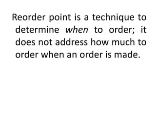 Reordering point | PPTX