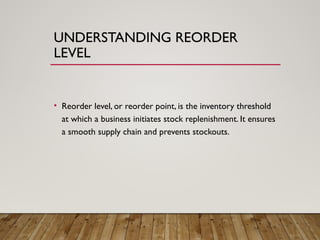 How to Calculate Reorder Level in 5 Easy Steps | PPT