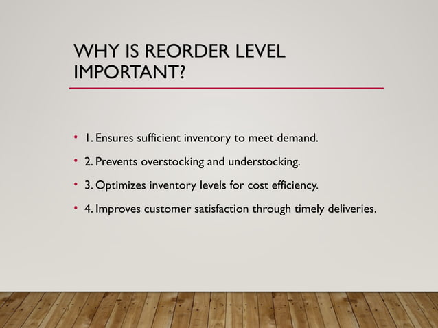 How to Calculate Reorder Level in 5 Easy Steps | PPTX