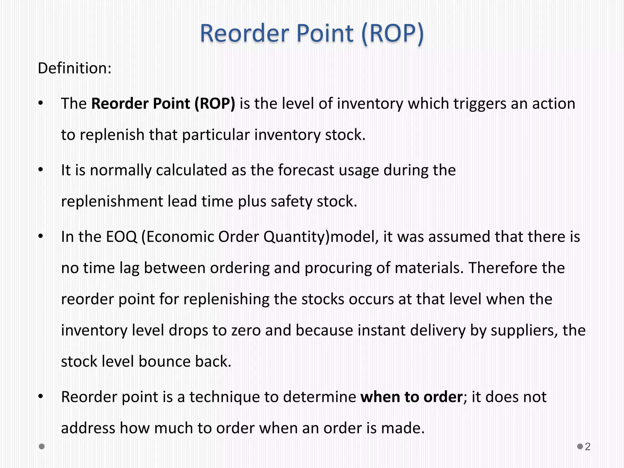 Reorder point | PPTX