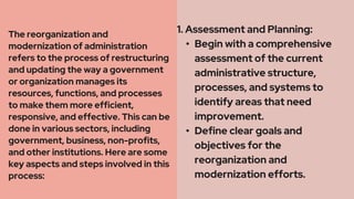 REORGANIZATION AND MODERNIZATION OF ADMINISTRATION & EDUCATIONAL ...