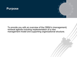 CBSA's New Organizational Structure | PPT