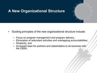 CBSA's New Organizational Structure | PPT
