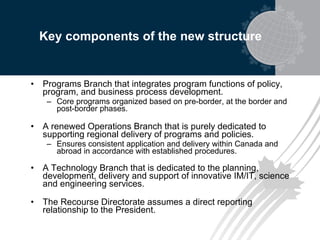 CBSA's New Organizational Structure | PPT