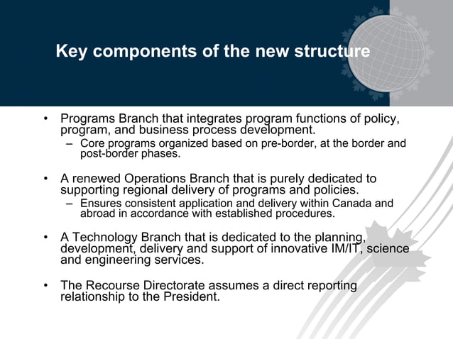 CBSA's New Organizational Structure | PPT