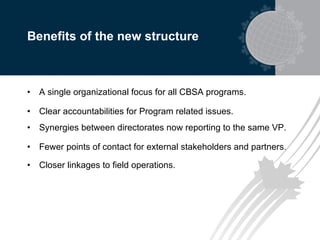 CBSA's New Organizational Structure | PPT