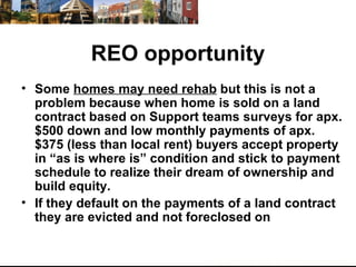 REO Sales Presentation Aug | PPT | Home Financing | Personal Debt