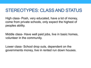 Representation and stereotypes | PPTX