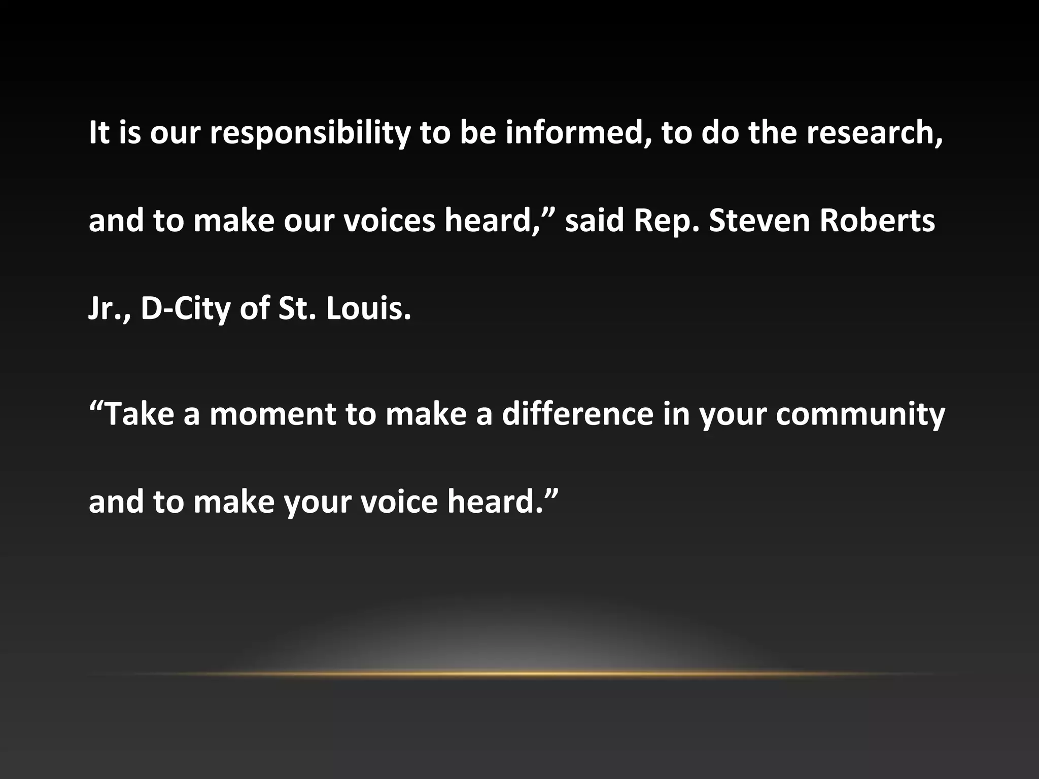 Rep. Steven Roberts St. Louis - Legislative Survey | PPT