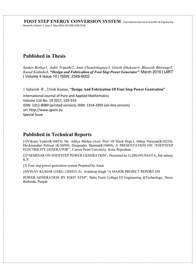 : Power Generation by Footstep | PDF | Power and Energy Industry ...