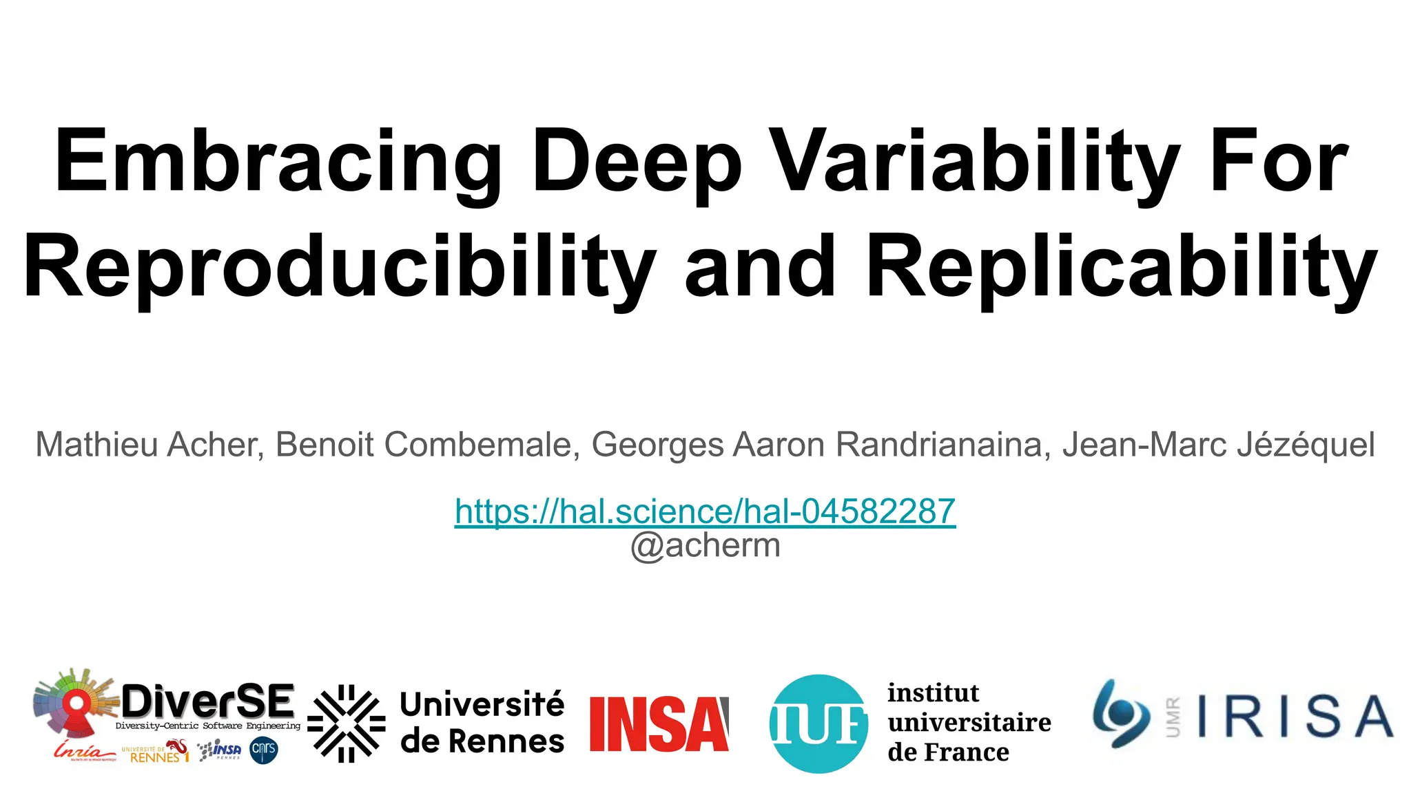 Embracing Deep Variability For Reproducibility and Replicability | PPT